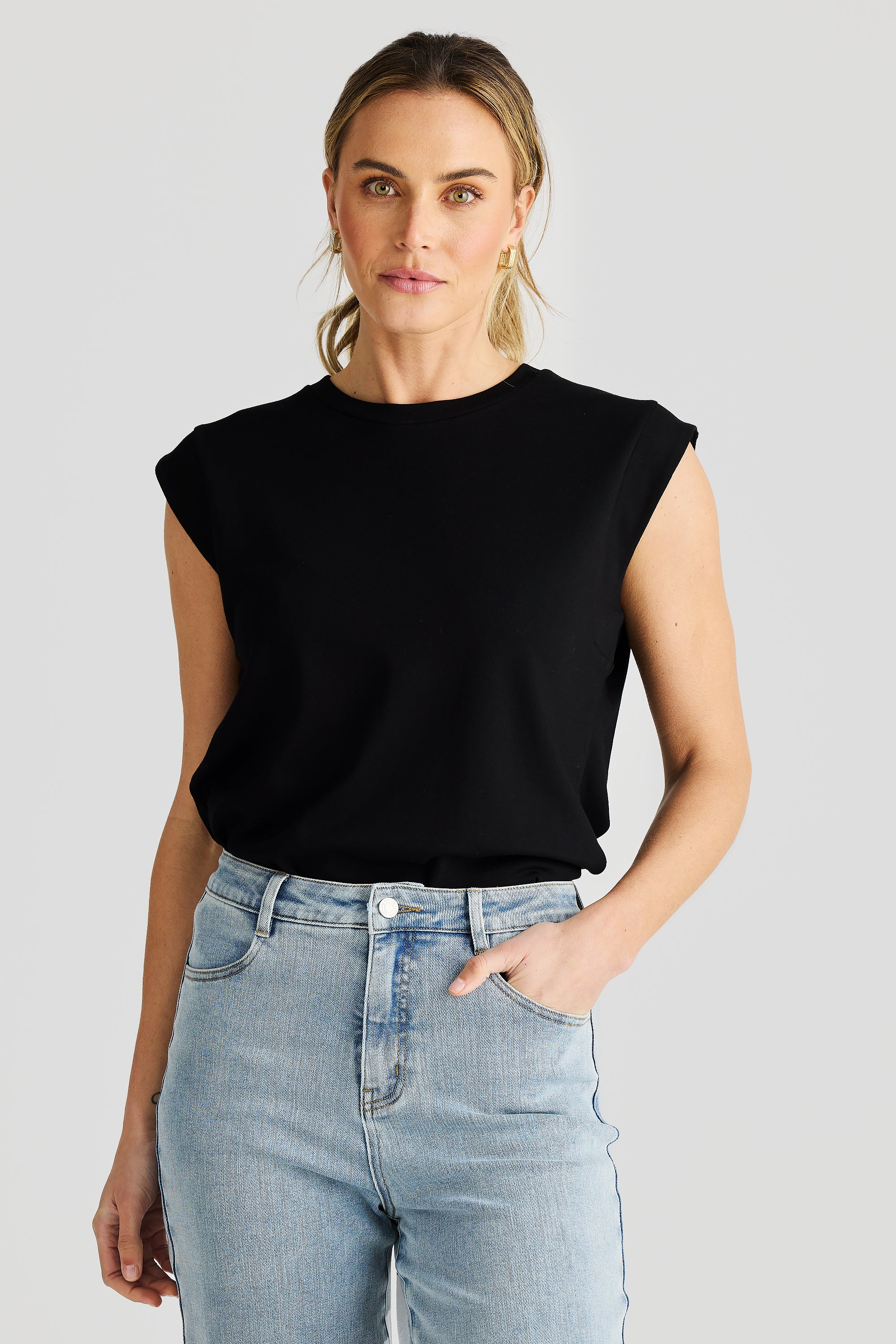 Cap Sleeve Jersey Tank - Black – Serafina