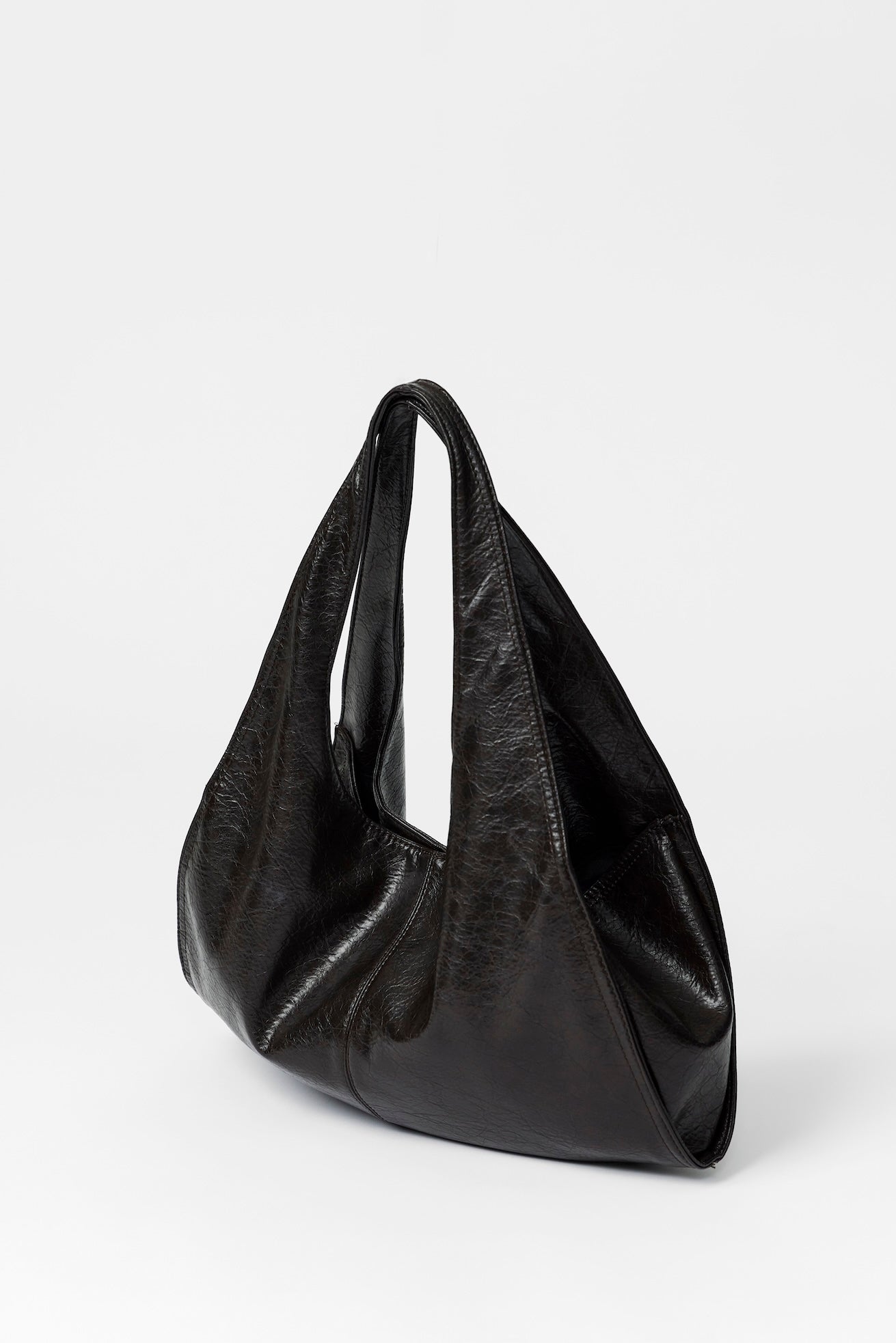 Textured Slouch Bag - Chocolate – Serafina